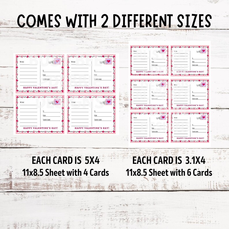 Printable Valentine's Day Candy Gram Post Card - Etsy