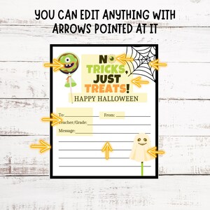 Editable Halloween Candy Gram Flyer Halloween Lollipop Gram Fundraiser ...