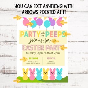 Editable Easter Party Invitation Easter Invite Party With My Peeps ...
