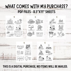 Printable Back to School Theme Affirmations School Theme Coloring Cards ...