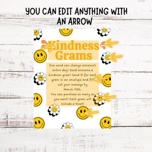 Editable Kindness Fundraiser Flyer Template Happy Looks Good - Etsy