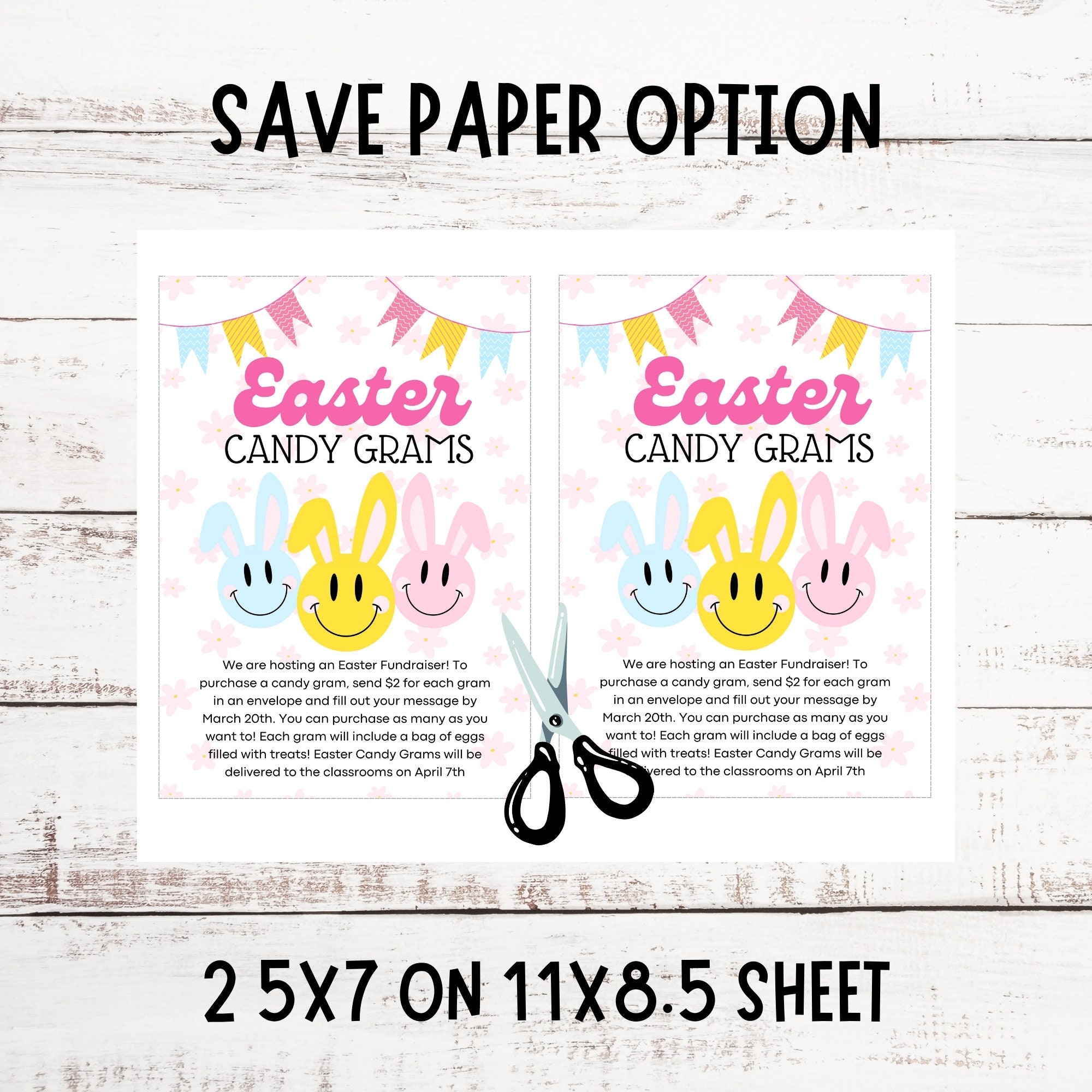 Editable Retro Easter Fundraiser Flyer | Easter Bunny Spring Fundraiser ...