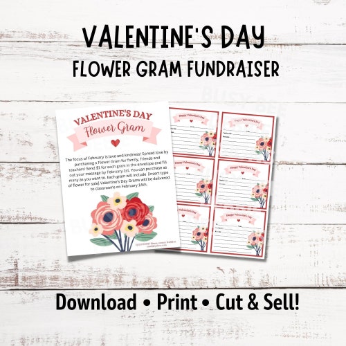 EDITABLE Valentine's Day Flower Gram Flyer Valentine - Etsy