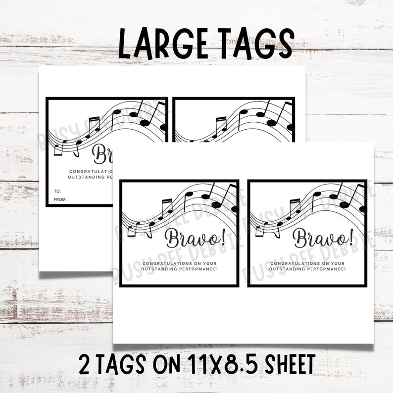 Printable Music Teacher Gift Tags | Piano Recital Thank You (digital ...