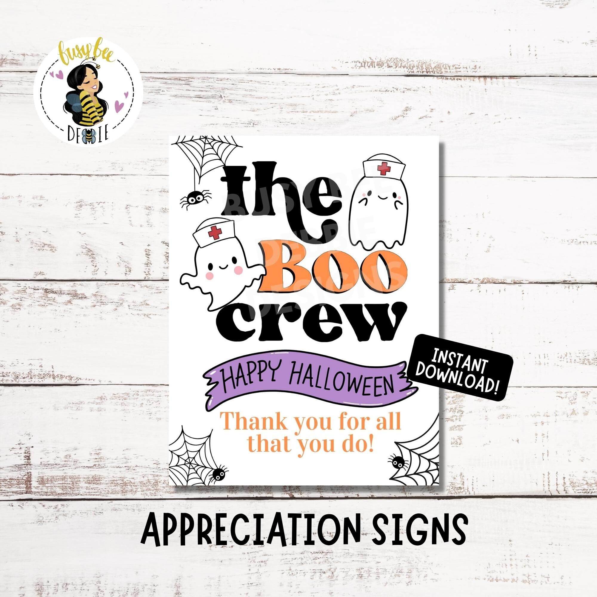Printable Halloween Appreciation Signs for Nursing Staff Boo - Etsy