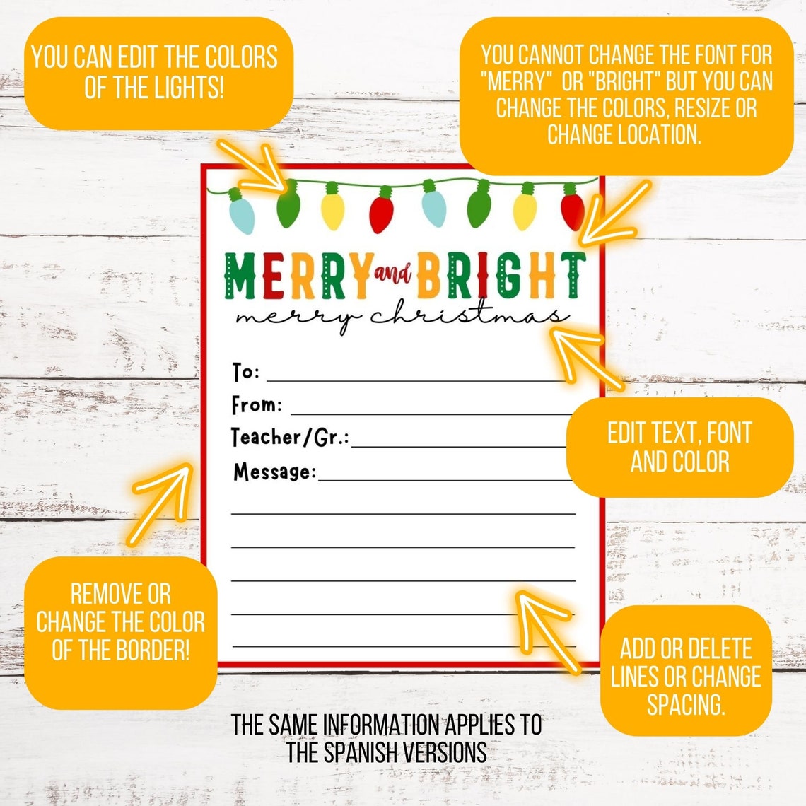 Christmas Candy Gram School Fundraiser Template Editable - Etsy