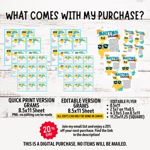 Editable Cool Chick Easter Candy Gram Fundraiser Flyer Candy Gram ...