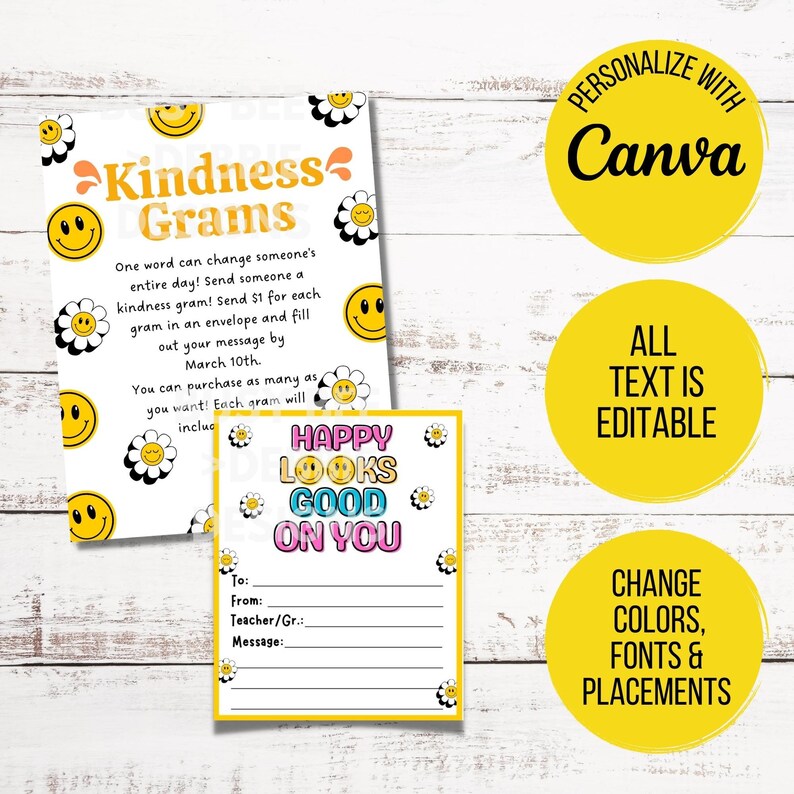 Editable Kindness Fundraiser Flyer Template Happy Looks Good - Etsy
