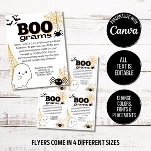 Editable Boo Grams Fundraiser Flyer | Halloween Candy Gram Fundraiser ...