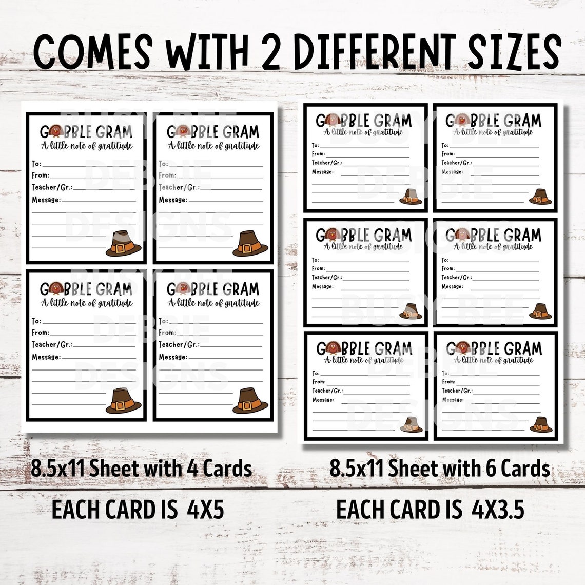 Thanksgiving Gobble Gram Download Candy Grams for School - Etsy