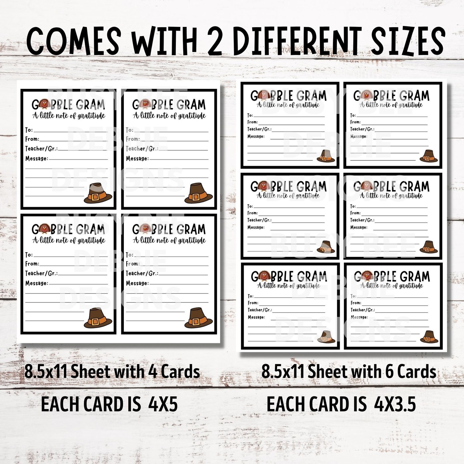 Thanksgiving Gobble Gram Download Candy Grams for School - Etsy