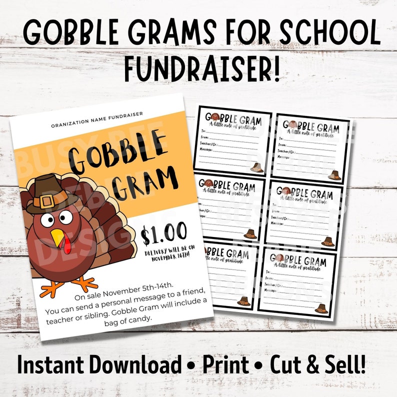 Thanksgiving Gobble Gram Download Candy Grams for School - Etsy