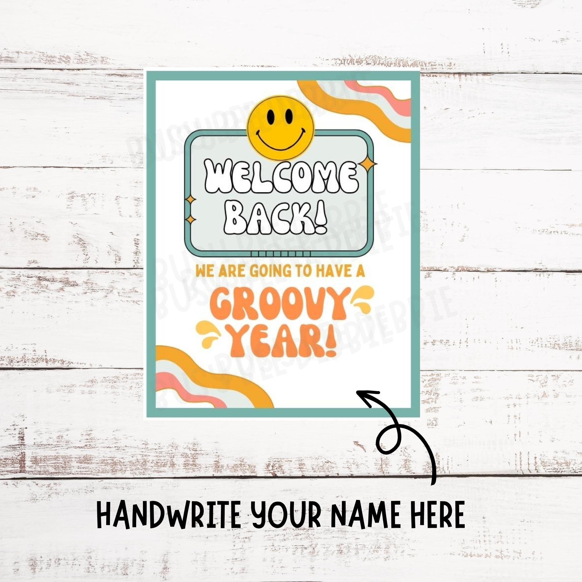 Back to School Welcome Tags Printable Retro Theme Tags - Etsy
