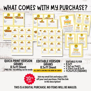 Editable Kindness Grams for Valentines Day, Kindness Day or Kindness ...