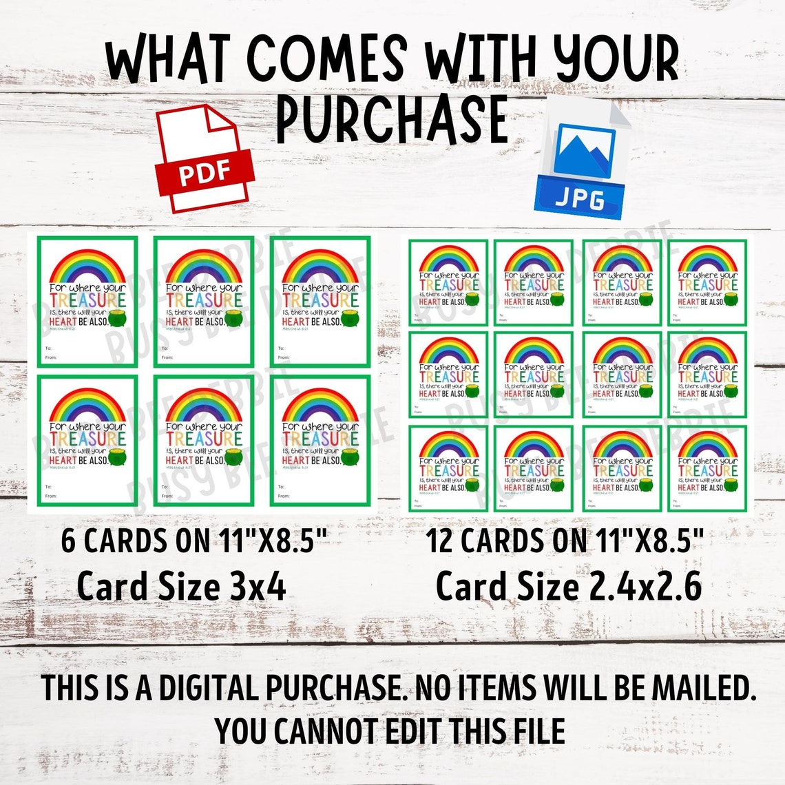 Christian KJV Bible Verse St. Patrick Rainbow Cards St. - Etsy