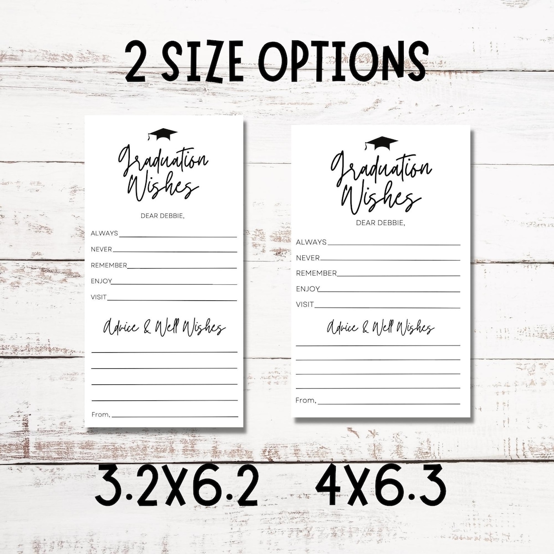 Editable Graduation Best Wishes Cards Advice Cards for - Etsy