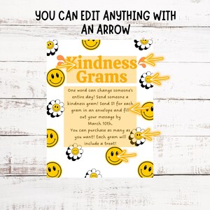 Editable Kindness Fundraiser Flyer Template Kindness Day or Week Candy ...