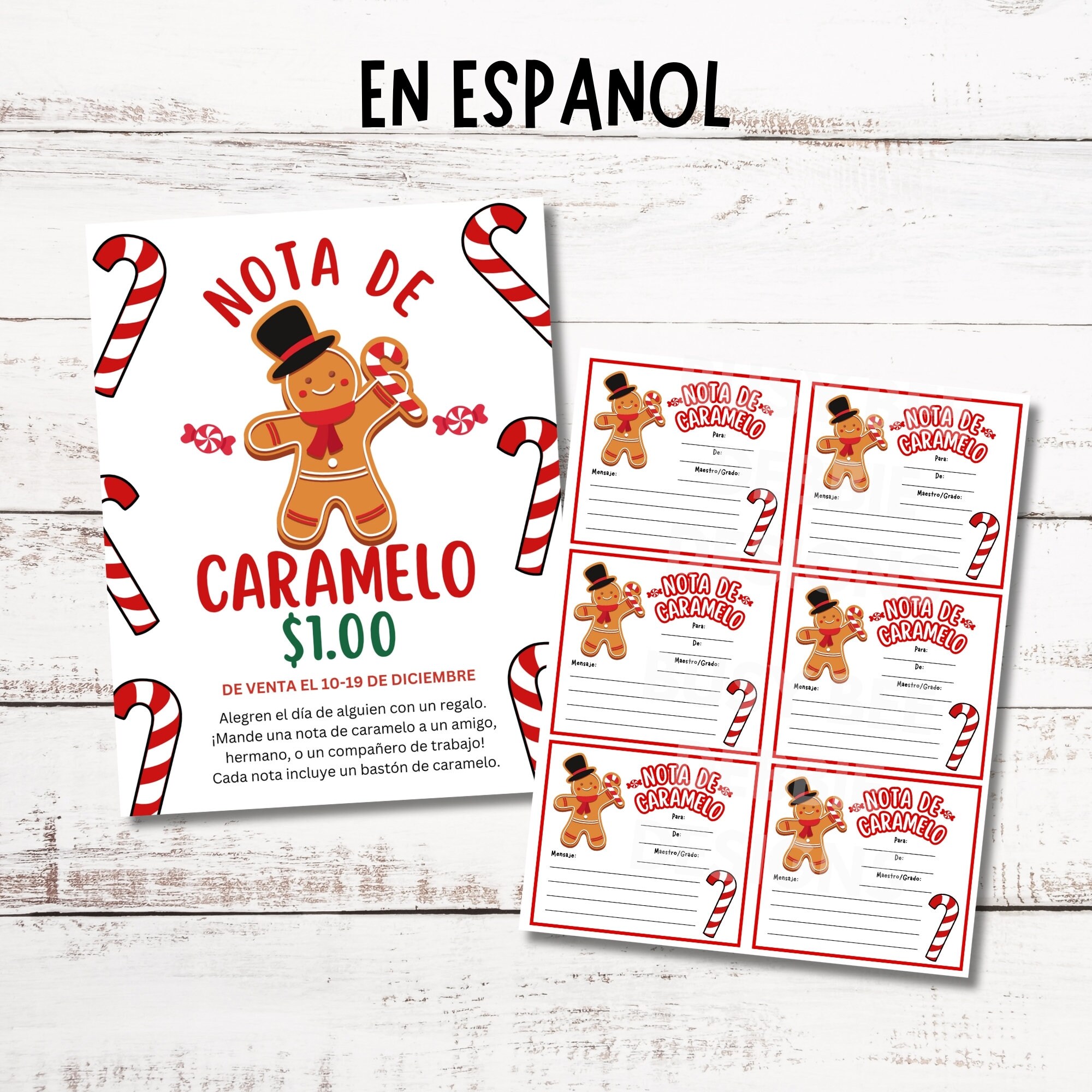 Christmas Candy Cane Gram Template | Editable Candy Cane Gram School ...