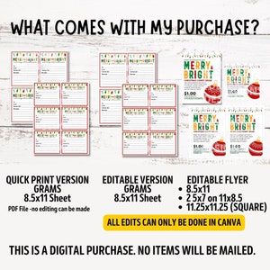 Christmas Candy Gram School Fundraiser Template Editable Holiday Candy ...