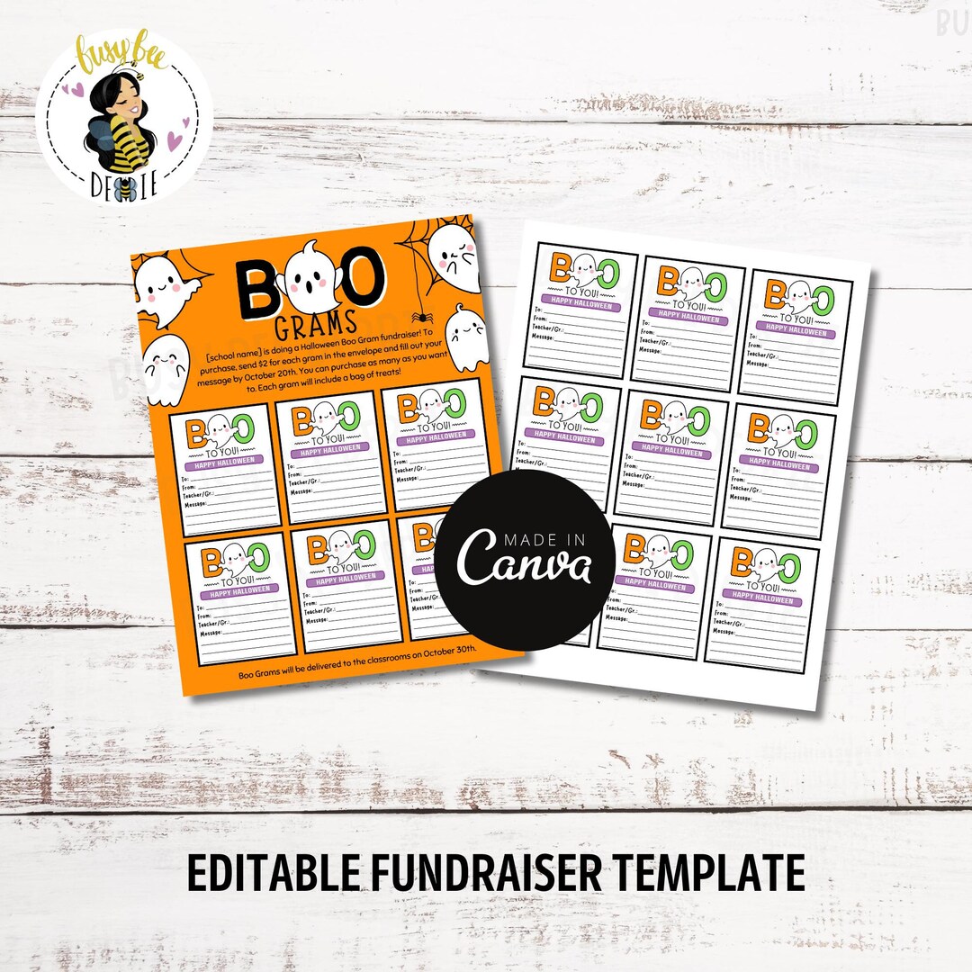 Halloween Boo Grams | PTA, PTO School Fundraiser Printable | Halloween ...