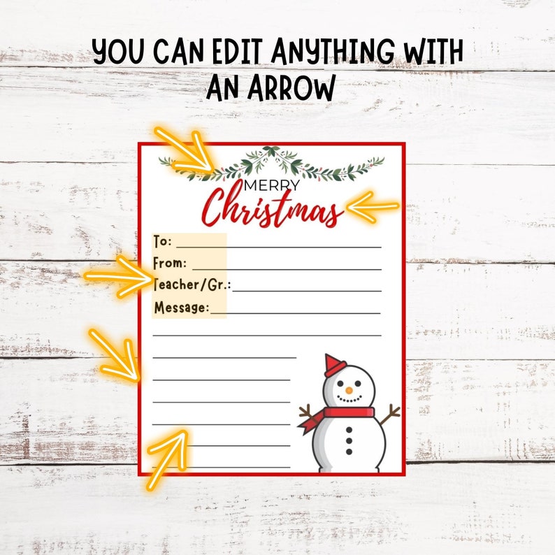 Christmas Candy Gram Editable Flyer Holiday Candy Gram - Etsy