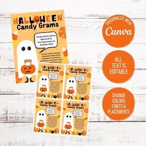 Editable Halloween Candy Gram Fundraiser Flyer Halloween Candy Grams ...