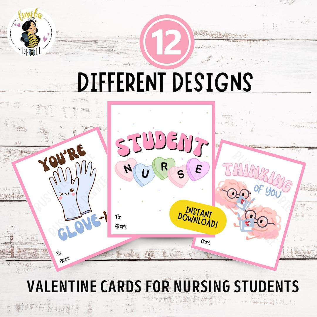Medical Valentines, Printable Nurse Valentine Gift Tags, Funny Nurse ...