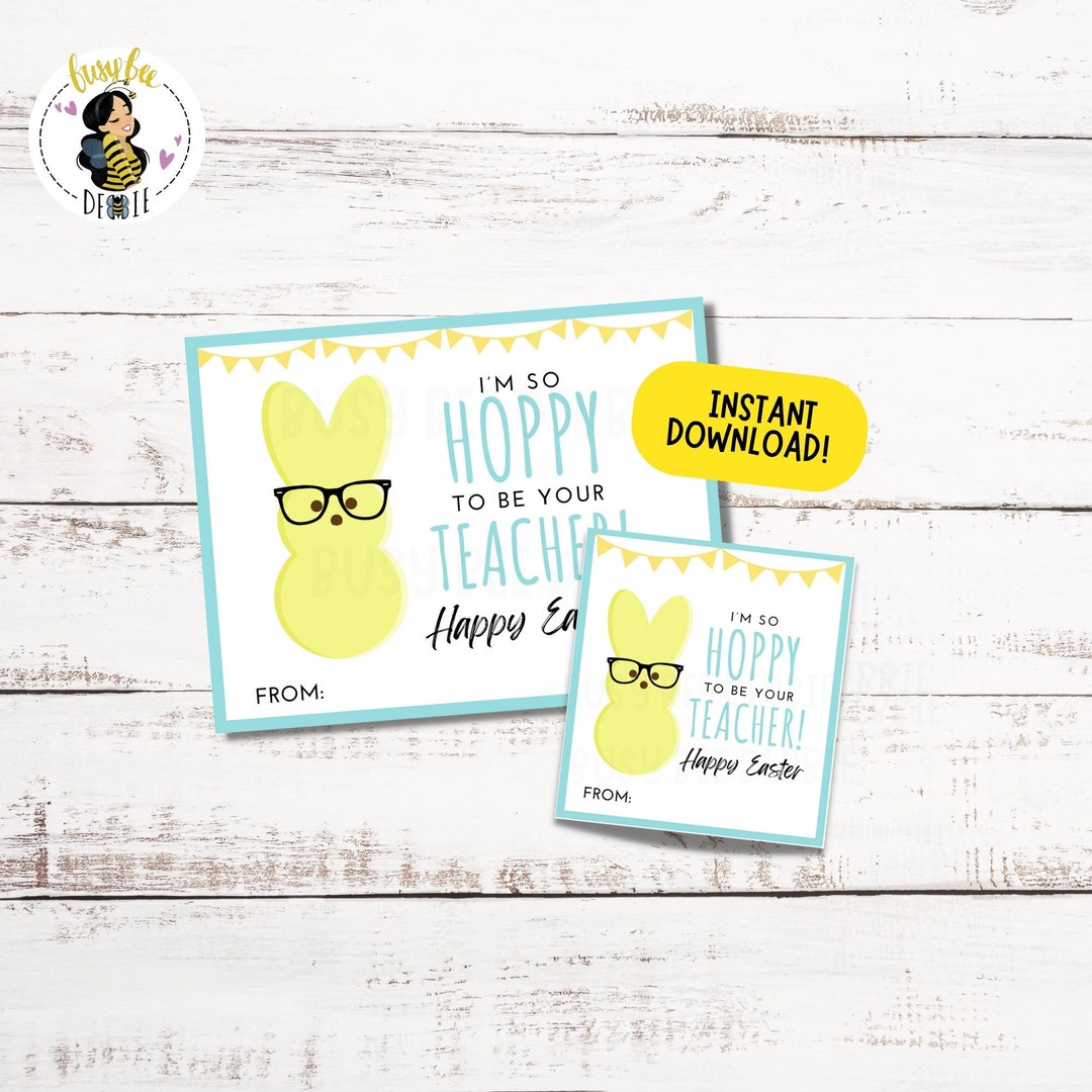 Printable Peep Teacher Easter Tags Easter Cards for Students Easter ...