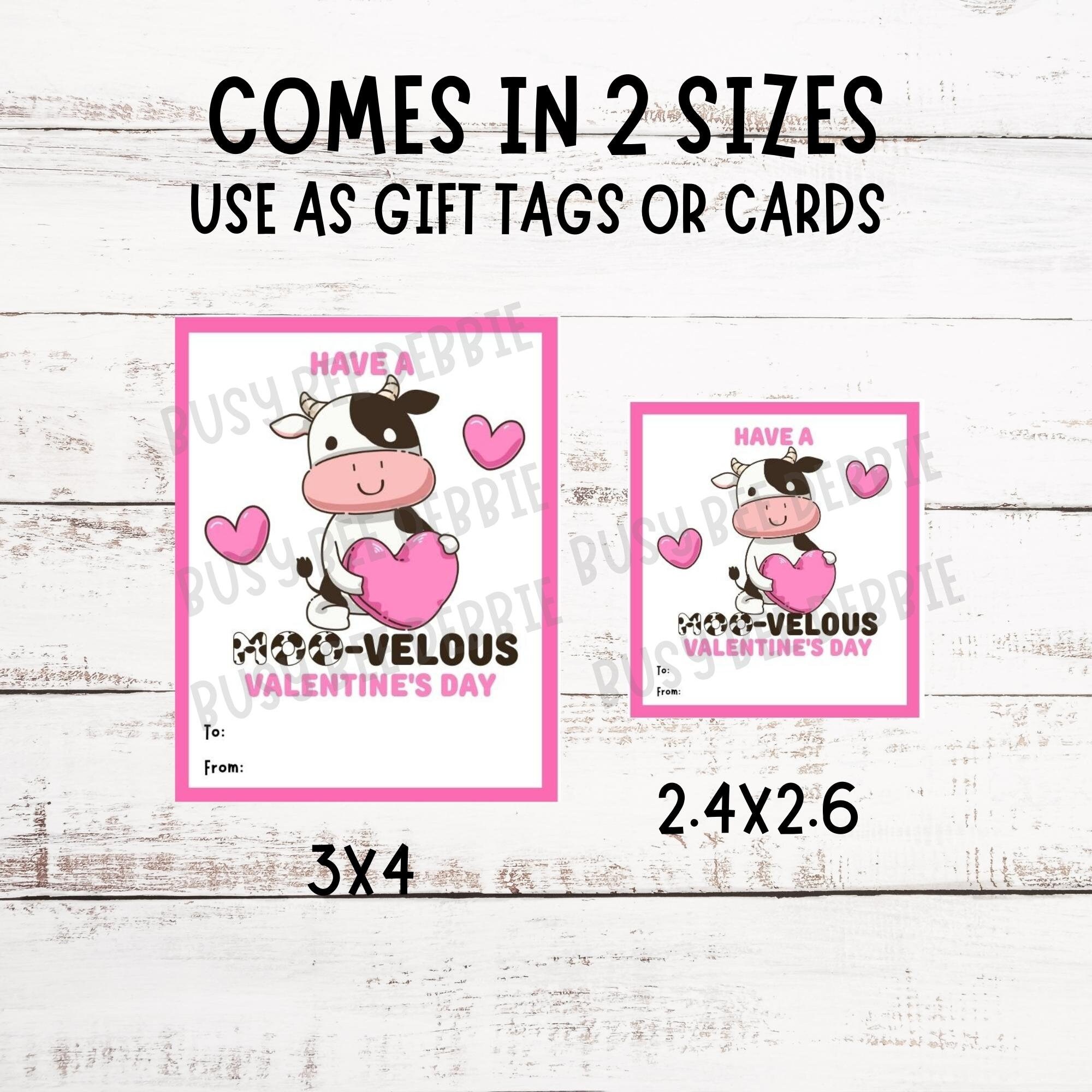 Printable Cow Valentine Cards Cute Cow Valentine Tags Cow - Etsy