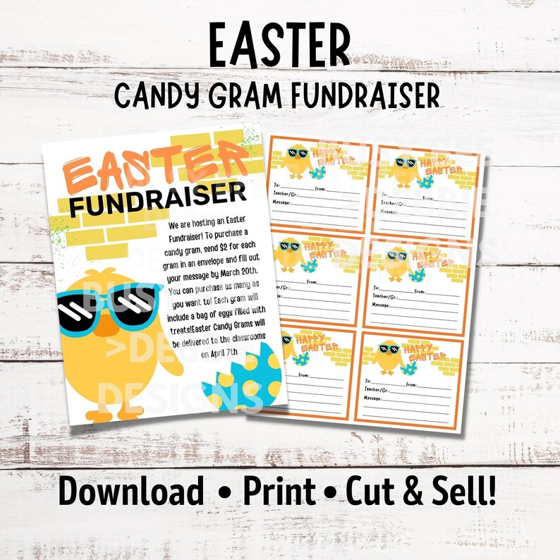 Editable Cool Chick Easter Candy Gram Fundraiser Flyer Candy - Etsy
