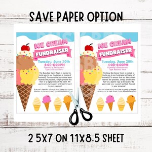 Editable Ice Cream Flyer PTA PTO Fundraiser Ice Cream Party, School ...