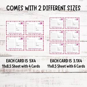 Printable Valentine's Day Candy Gram Post Card Valentine Fundraiser ...