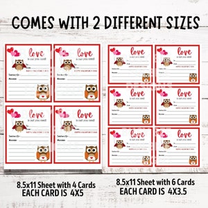 Owl You Need is Love Candy Gram Flyer Printable - Etsy