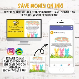 Editable Easter Candy Gram Flyer PTO / PTA School Fundraiser - Etsy