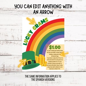 Editable St. Patrick's Day Candy Gram Fundraiser Flyer Template | St ...