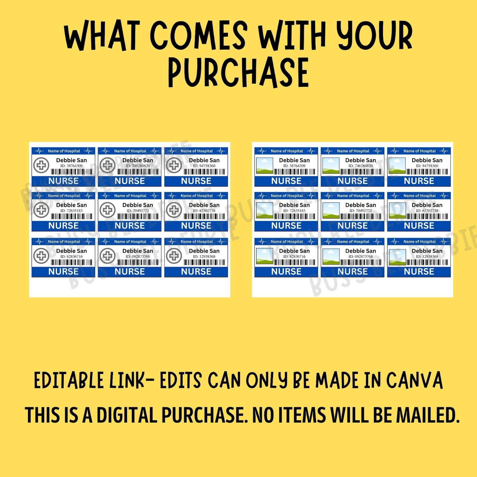 Editable ID Badge for Kids Pretend Nurse Play Medical - Etsy