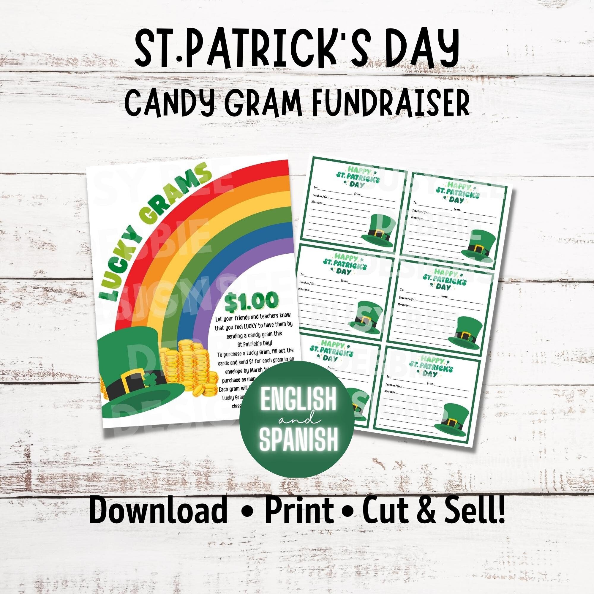 Editable St. Patrick's Day Candy Gram Flyer School - Etsy