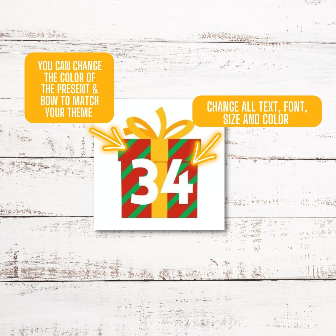 White Elephant Gift Exchange Printable Numbers Editable - Etsy