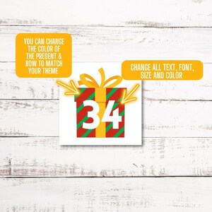 White Elephant Gift Exchange Printable Numbers | Editable Download for ...