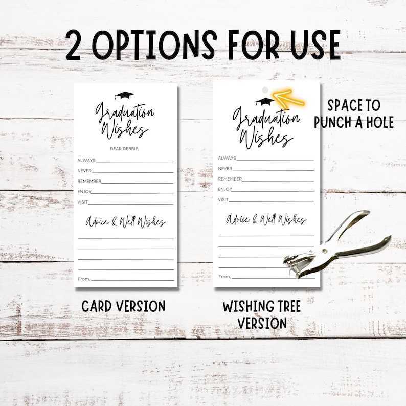 Editable Graduation Best Wishes Cards Advice Cards for - Etsy