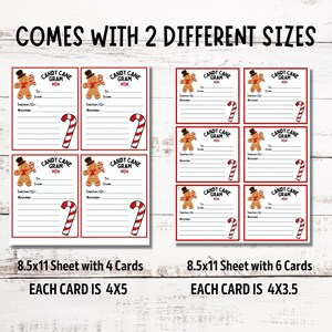 Christmas Candy Cane Gram Template Editable Candy Cane Gram School ...