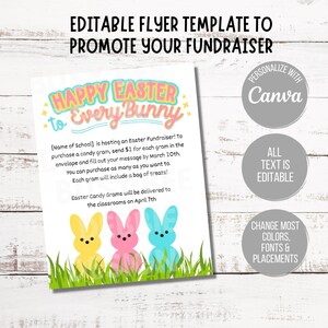 Editable Easter Candy Gram Flyer PTO / PTA School Fundraiser - Etsy