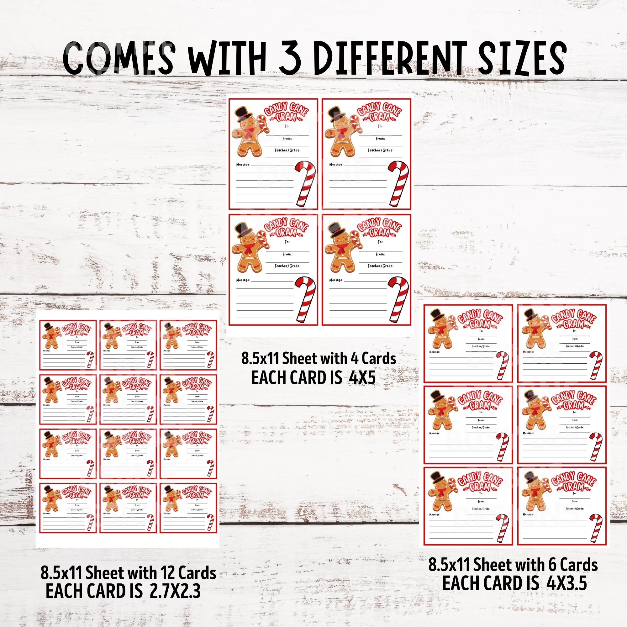 Christmas Candy Cane Gram Template | Editable Candy Cane Gram School ...