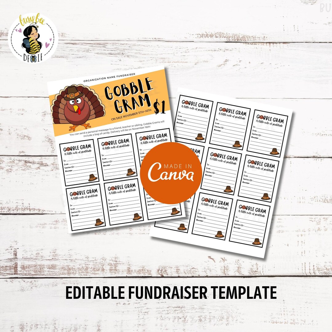 Editable Thanksgiving Candy Grams | Fundraiser for School, Church ...