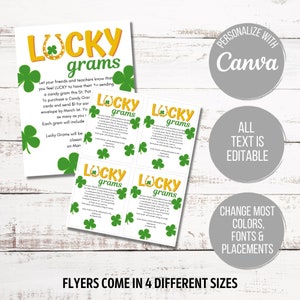 Editable St. Patricks Day Flyer Fundraiser Lucky Grams for School ...