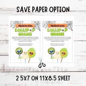 Editable Halloween Candy Gram Flyer Halloween Lollipop Gram Fundraiser ...