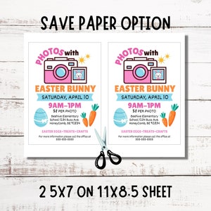 Photos With the Easter Bunny Flyer Editable Template Easter Photos With ...