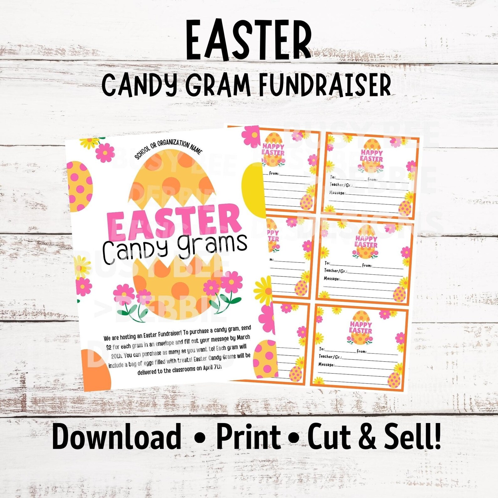 Editable Easter Candy Gram Fundraiser Flyer Printable Spring - Etsy