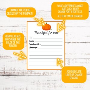 Thanksgiving Candy Gram Template School Fundraiser Gratitude - Etsy