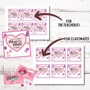Printable M&M Candy Gift Tag | Valentine's Day Gifts for Teachers ...
